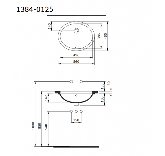 BOCCHI praustuvas Parma 560x560 (1384) - Bagnoconcept.eu